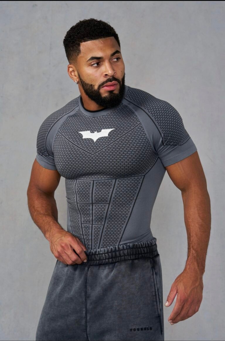 4259 – Batman Compression Tees Dark Grey | YOUNGLA – Vikings Fitness